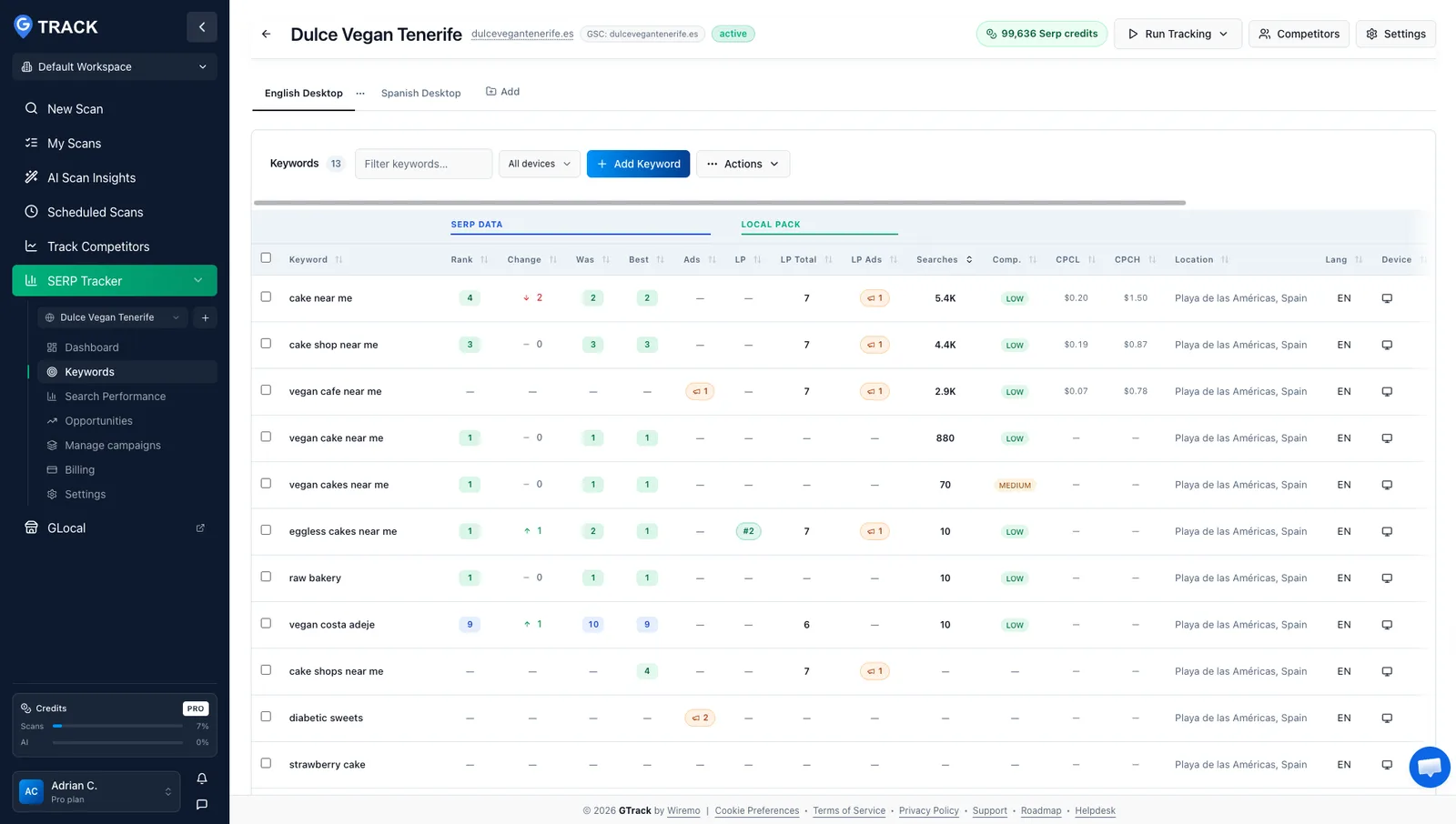 Free Google Maps Rank Tracker: Local Rank Checker | GTrack